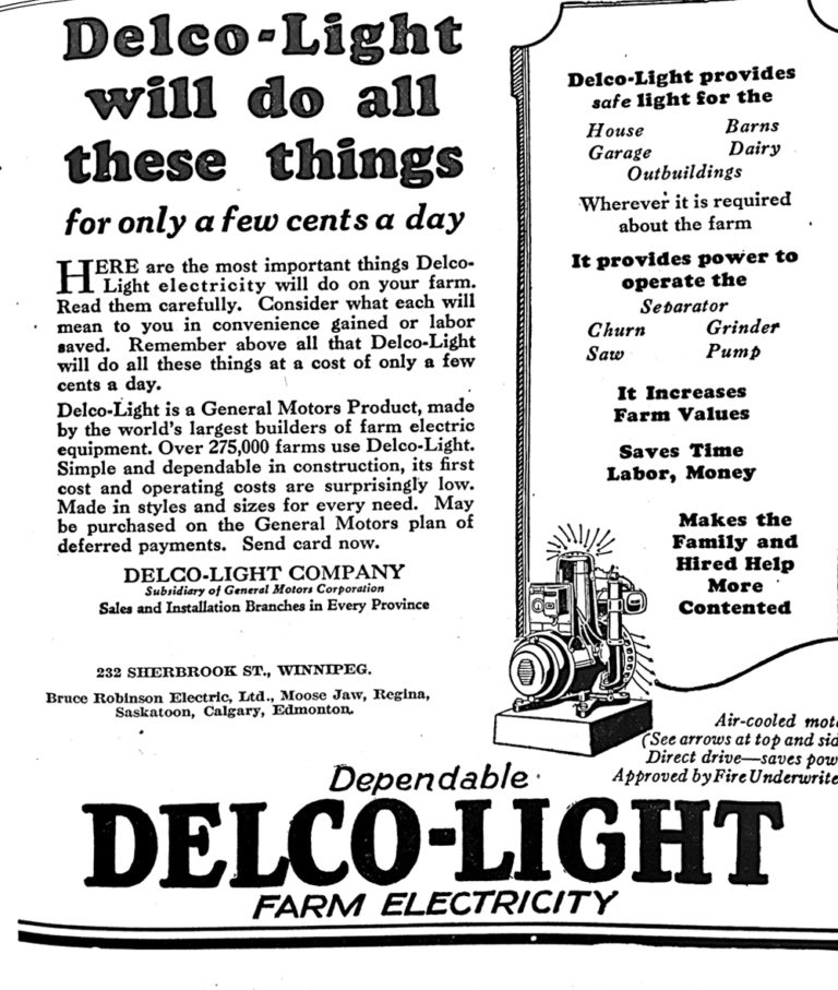 Delco-Light generator can power your farm - Manitoba Co-operator